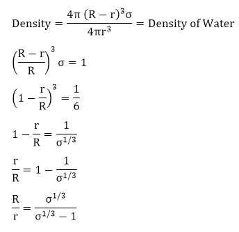 A sphere of radius R and made of material of relative density sigma h ...