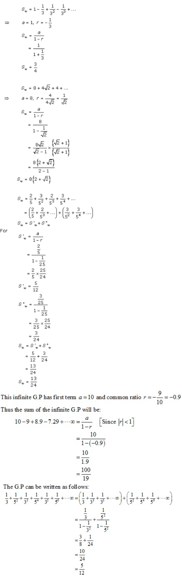 R.D. Sharma Solutions Class 11 | Math Chapter 20 Geometric Progressions