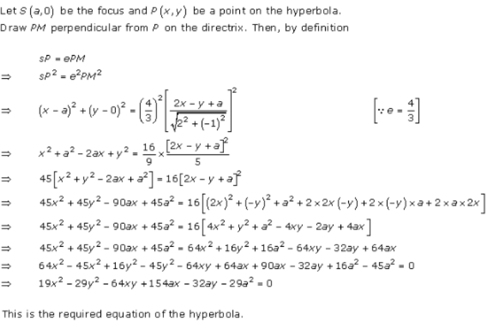 R.D. Sharma Solutions Class 11 | Math Chapter 27 Hyperbola Exercise 27.1