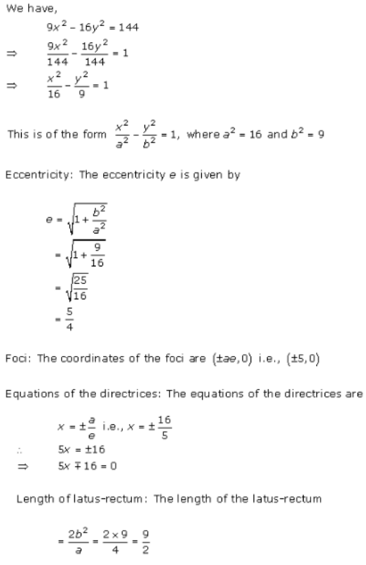 R.D. Sharma Solutions Class 11 | Math Chapter 27 Hyperbola Exercise 27.1
