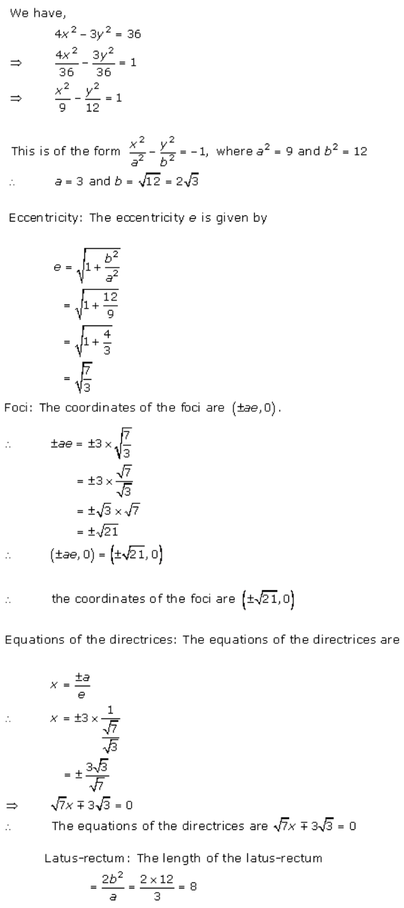 R.D. Sharma Solutions Class 11 | Math Chapter 27 Hyperbola Exercise 27.1