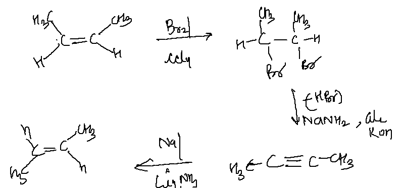 Convert cis-1,2-dimethyl butene to trans-1,2-dimethyl butene - askIITians
