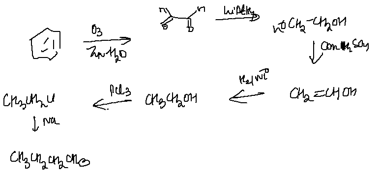 How to Benzene convert into butane by given a seprated reaction ...