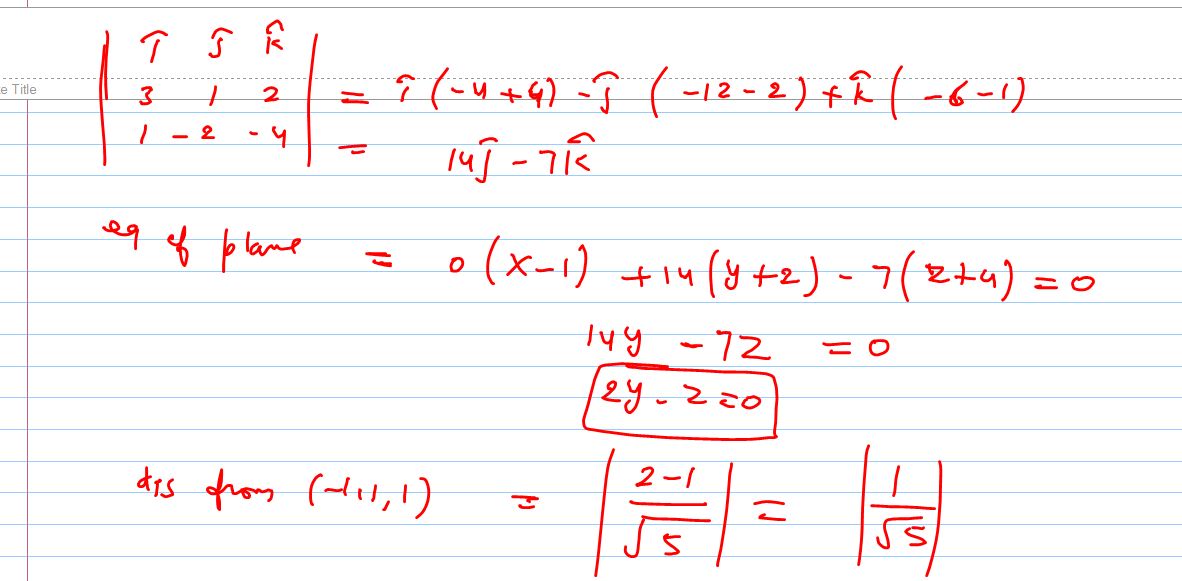 Given that A = 3i +j +2k and B = i - 2j-4k are the position vectors of ...