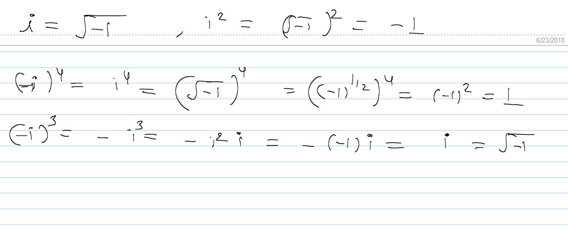 WHAT IS THE VALUE OF (-i)^4 AND (-i)^3??HOW DO WE CALCULATE THIS ...