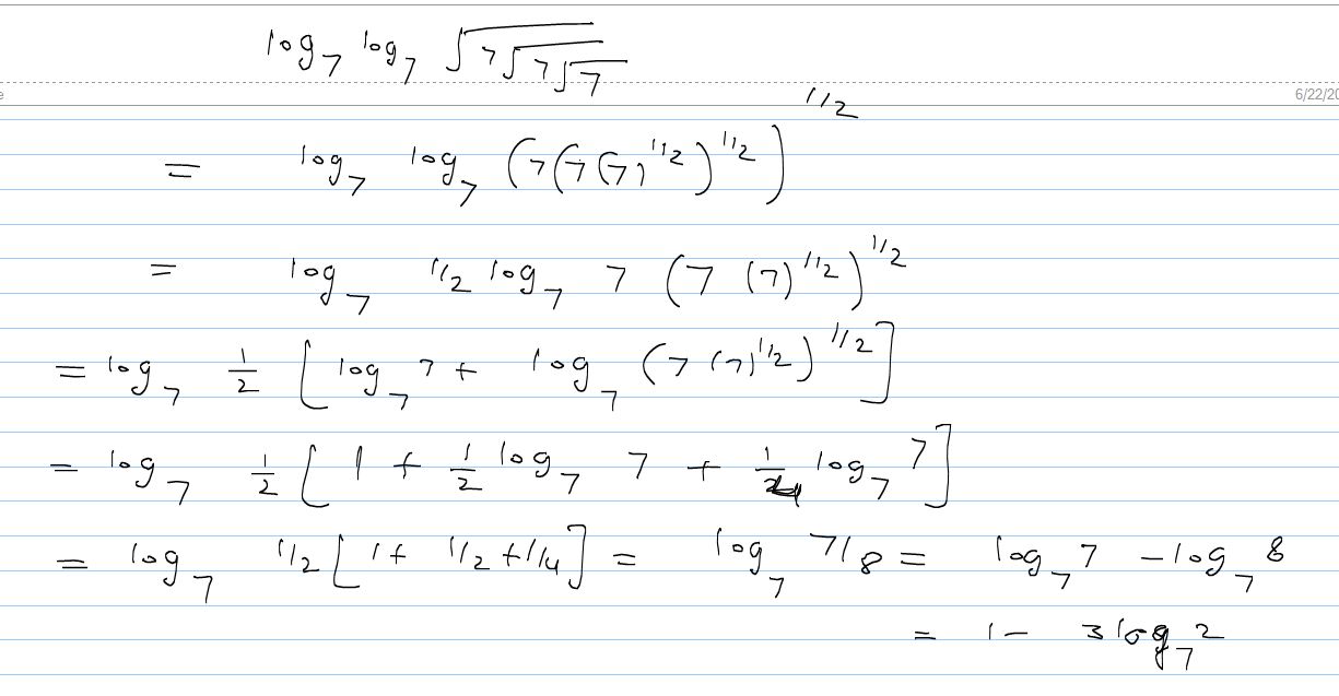 Is there anyone who can solve this question !!! Prove that log 7 log ...