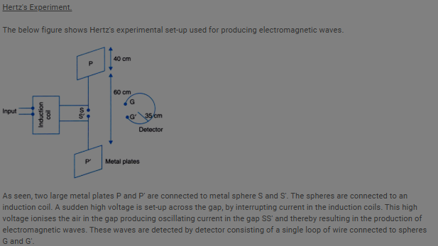 Draw a labelled diagram of Hertz’s experimental set-up to produce elec ...