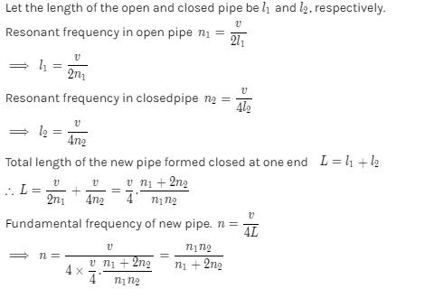 If n1 is the resonance frequency of a pipe open at both ends and n2 t ...
