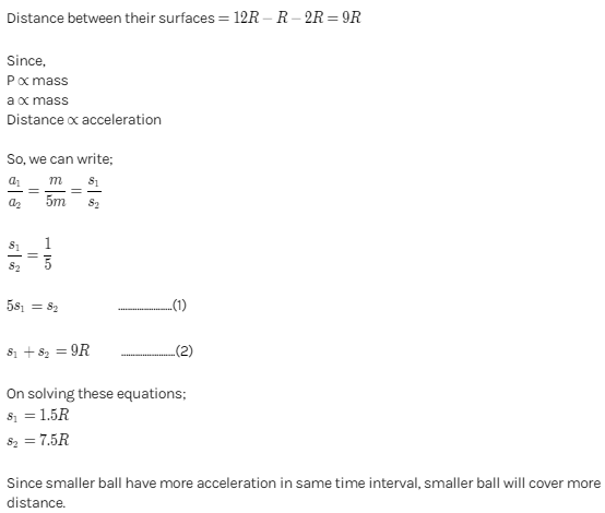 Two spherical bodies of mass M and 5M and radii R and 2R respectively ...