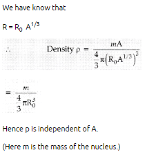 Show that nuclear density of matter in nuclei is independent of mass n ...
