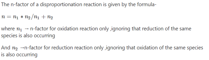How to find n-factor for disproportionation reaction in such rxns whe ...