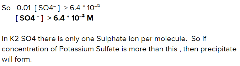 To 100 ml of 0.1 M AgNO3 solution solid K2SO4 s added. The concentrat ...