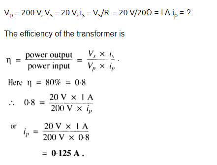 Calculate current drawn by the primary of a transformer which steps d ...