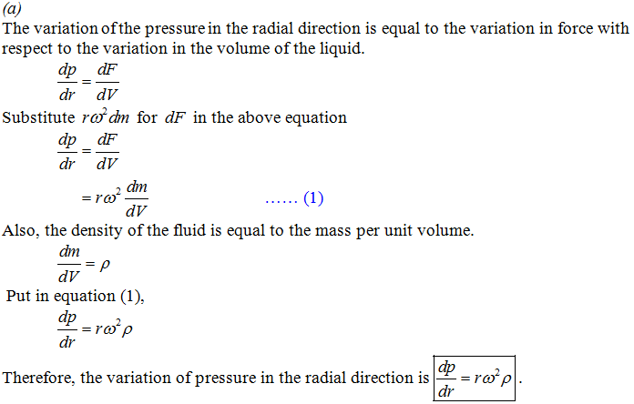 (a) A fluid is rotating at constant angular velocity w about the cent ...