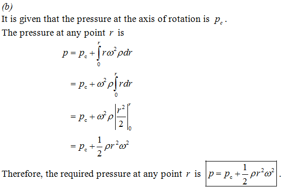 (a) A fluid is rotating at constant angular velocity w about the cent ...