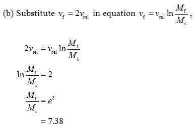 Consider a rocket at rest in empty space. What must be its mass ratio ...