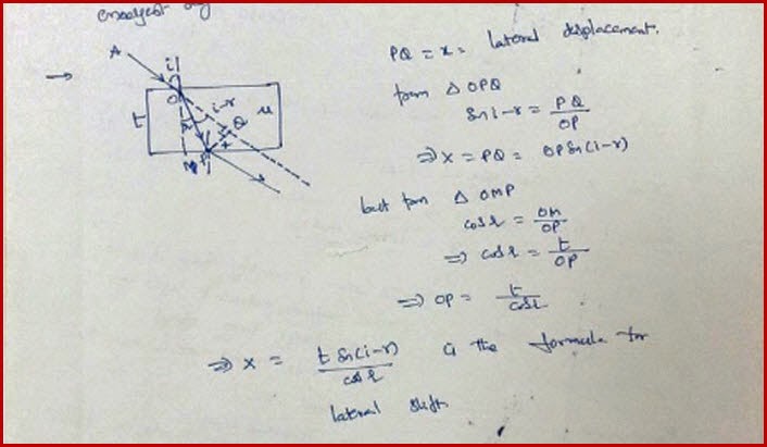 a ray of light passes through a plane glass slab of thickness t and r ...