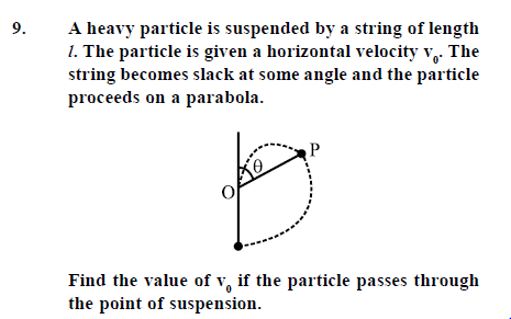 A heavy particle is suspended by a string of length l. The particle i ...