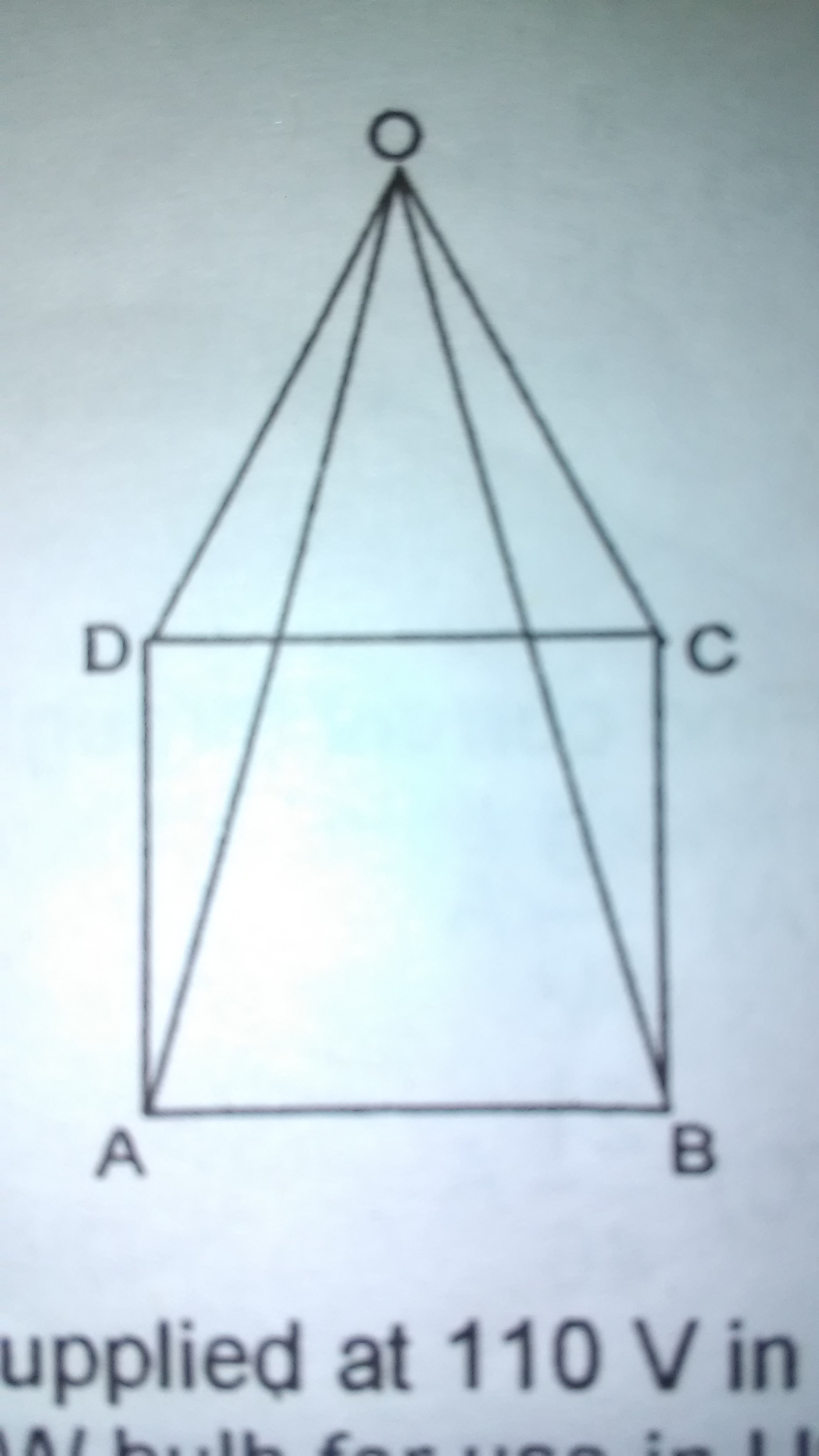 Eight identical resistances R are connected along the edges of a pyra ...