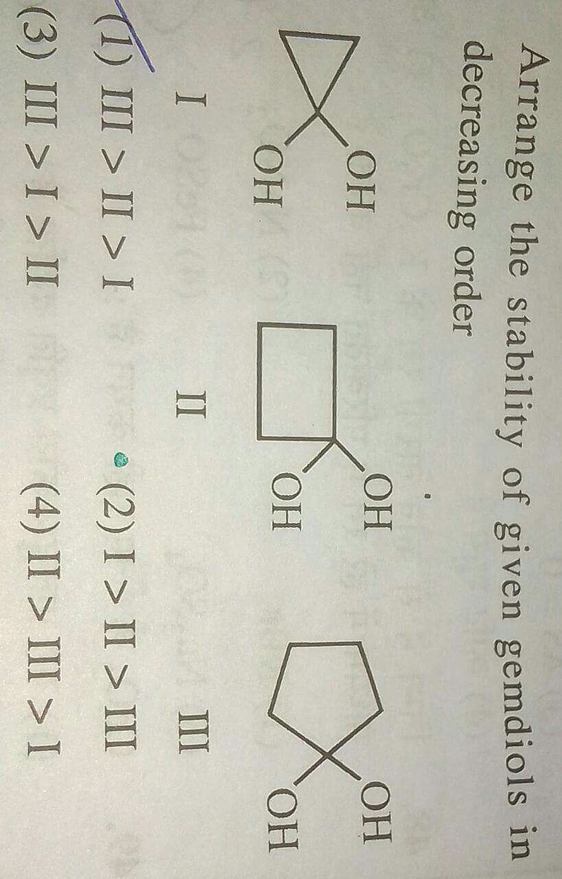 How to check stability of the gem diols?Can anyone tell me the factor ...