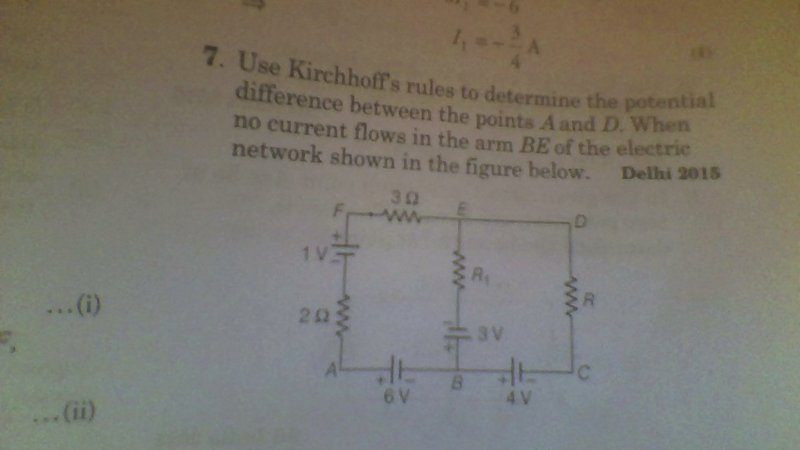 Use Kirchhoff’s rules to determine the potential difference between t - askIITians