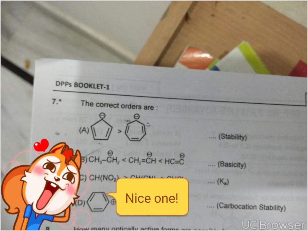 Why is Orion B wrong. is the reason is that CHC- is more stable carba ...