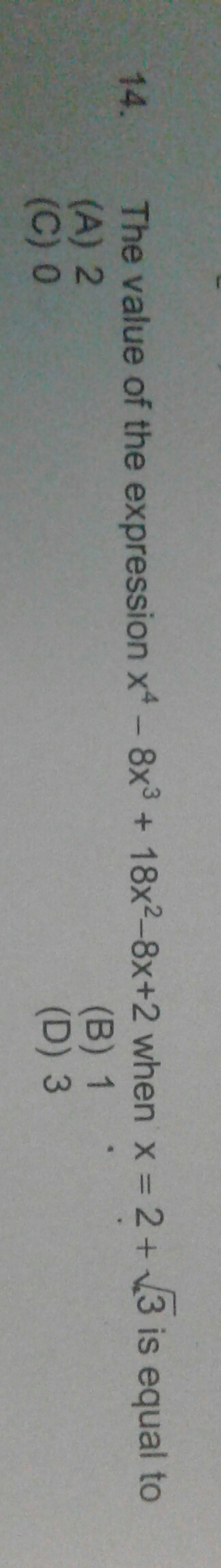 Please solve the question no. 14 - askIITians