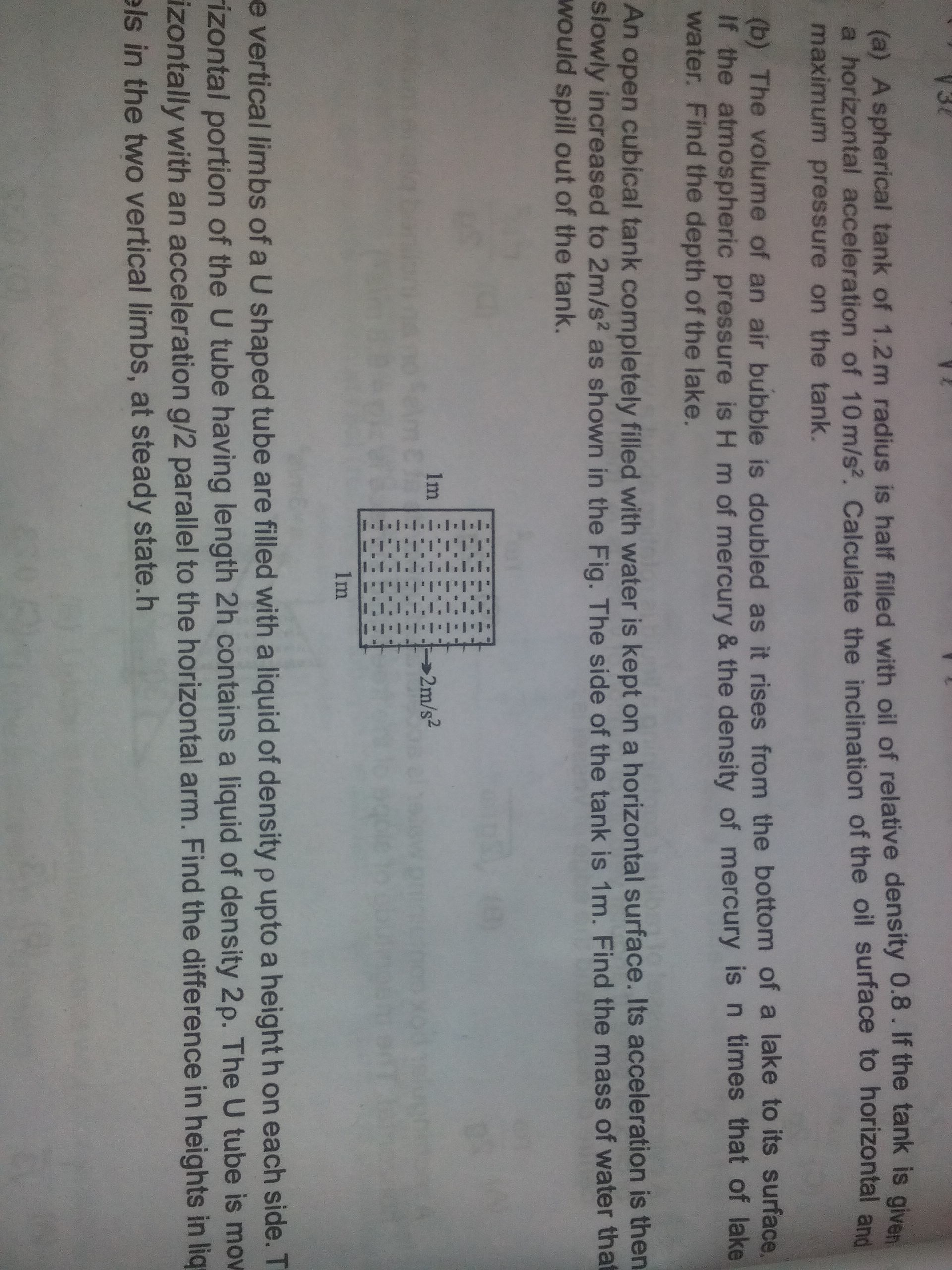 An open cubical tank open at top completely filled with water is kept ...