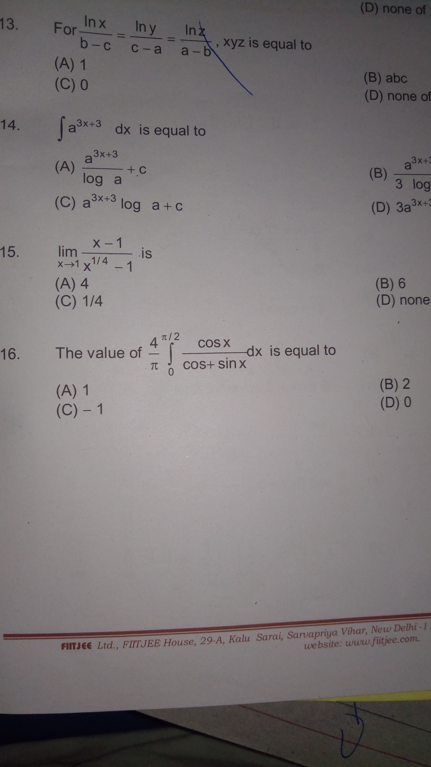 Ques no. 16 Please help me to solve it.Question no. 16 the last one P ...