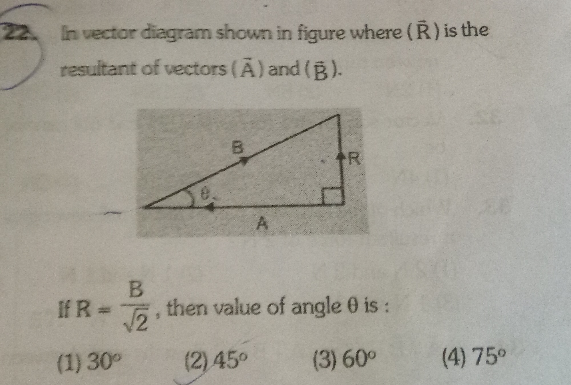 how do I find theta if R is given as R=B/√ 2 how do I find theta if R ...