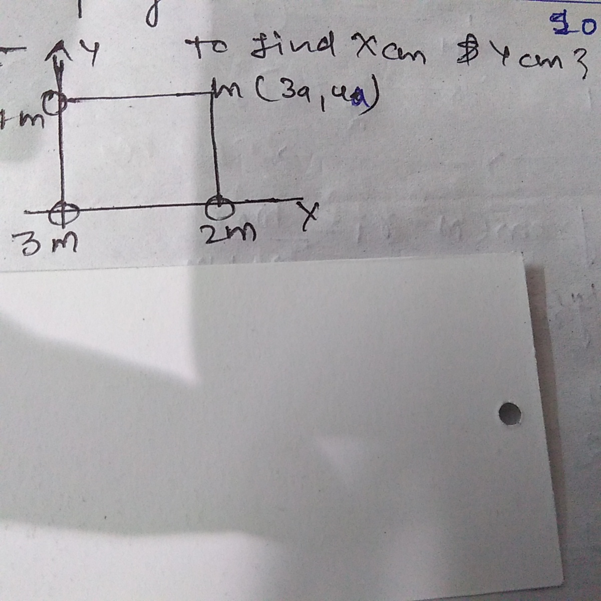 To find the centre of Mass of Xcm and Ycm in x -axis and y-aixs in th ...