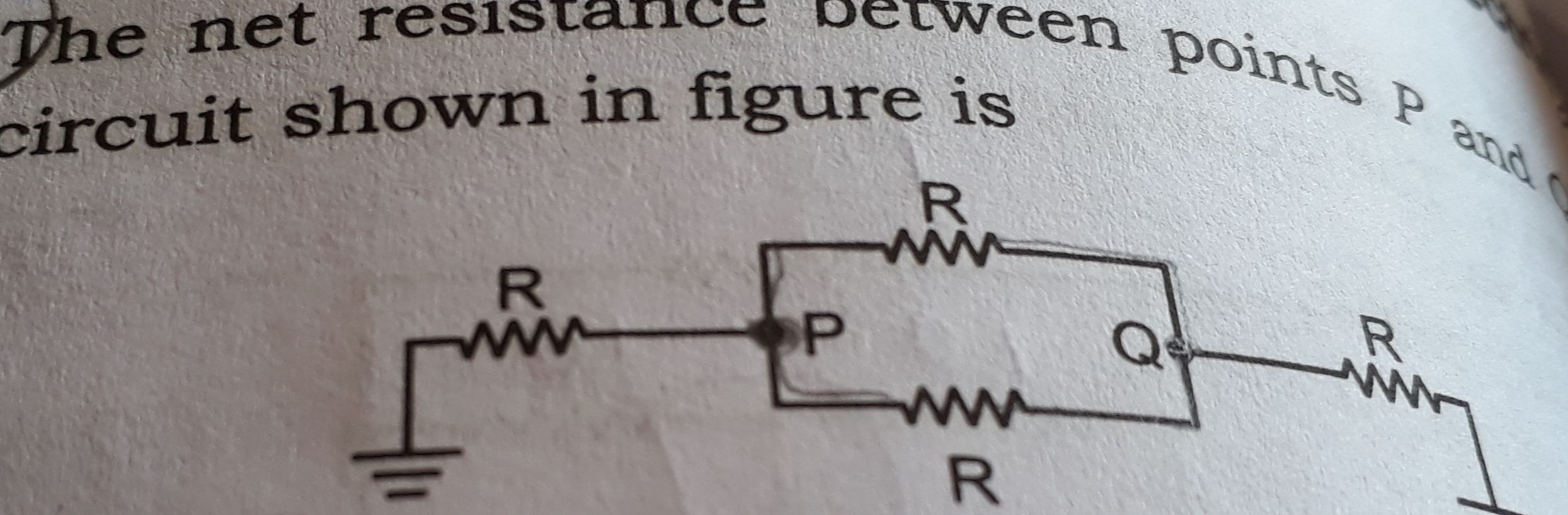Find the net resistance between the points P and Q in circuit shown i ...
