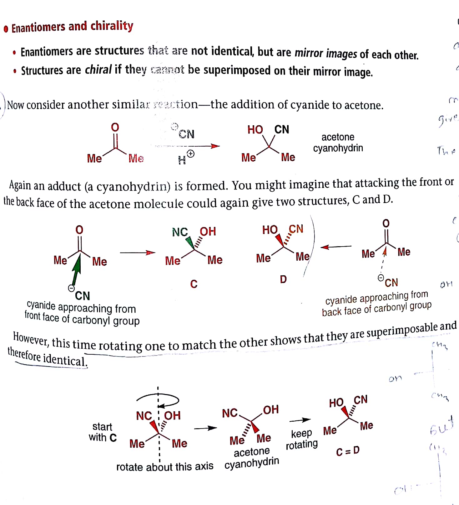 How C and D are superimposable identical images? Explain with structu ...