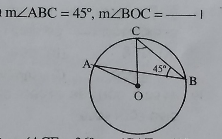 If measure of angle ABC is 45 deGREE Then find out measure of angle B ...