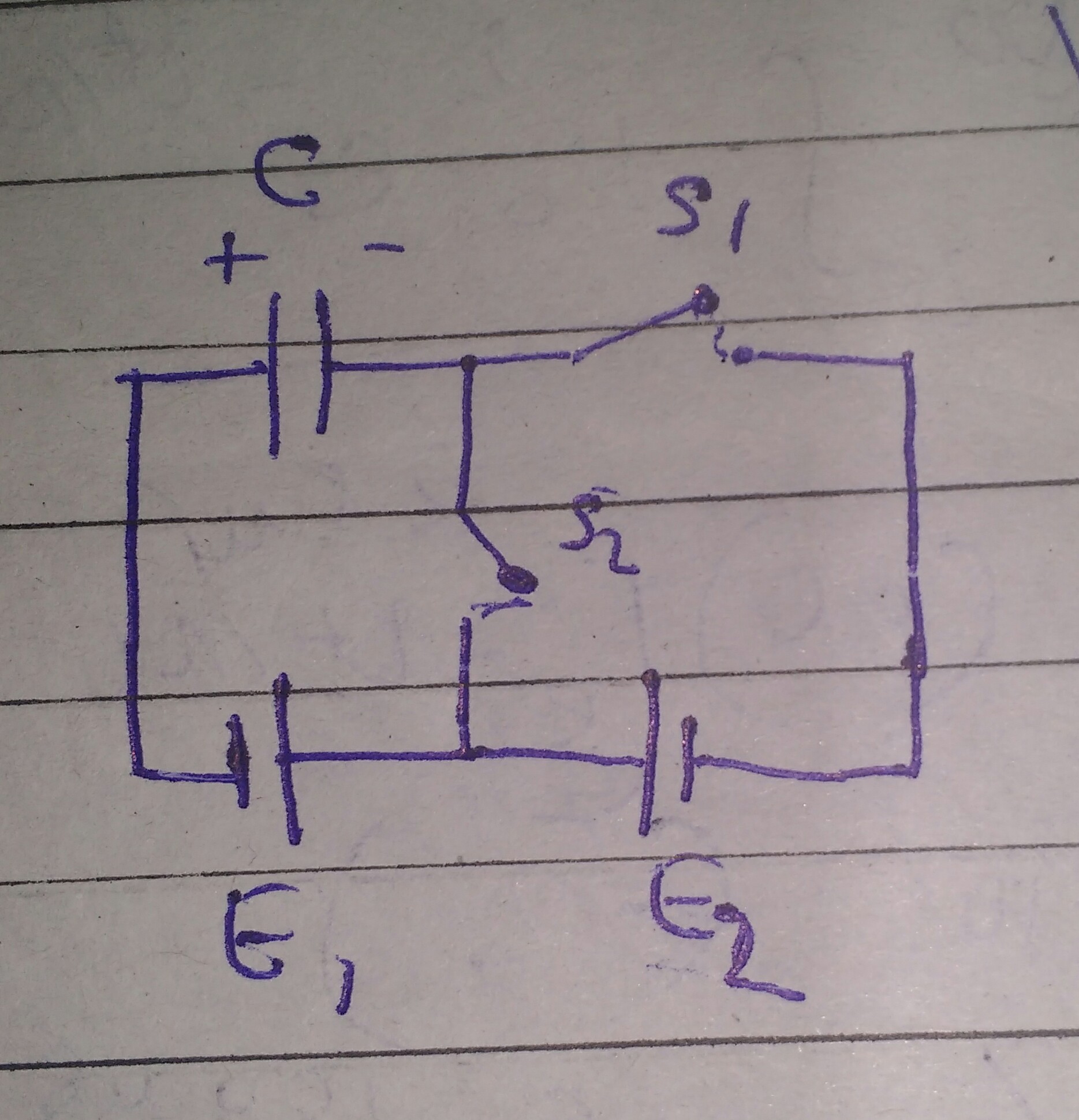 Initially s1 is closed and s2 is opened.. .Find heat produced when s2 - askIITians