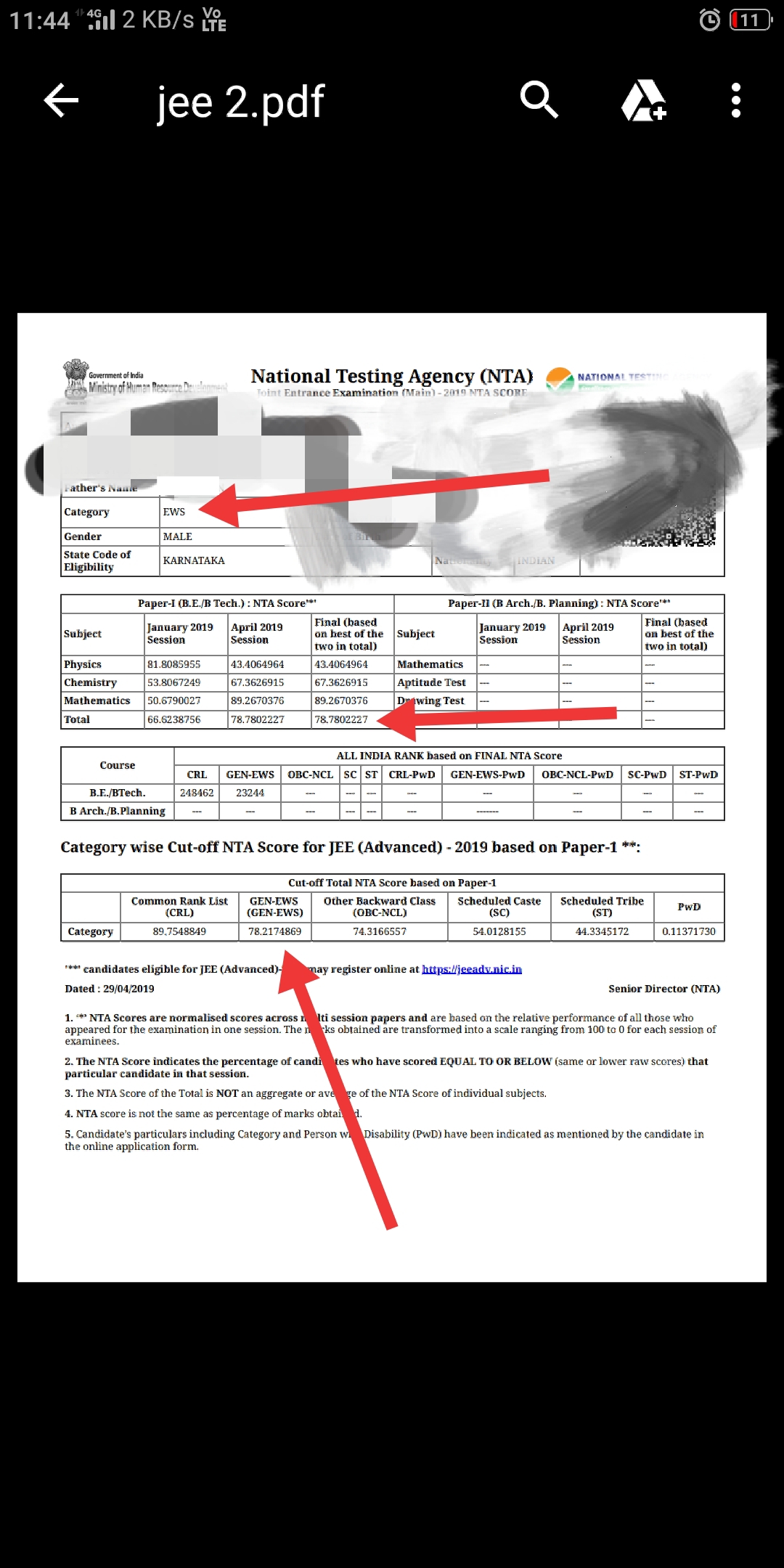 AM I ABLE TO APPLY FOR JEE ADVANCED 2019? AM I GOT QUALIFIED IN JEE M ...