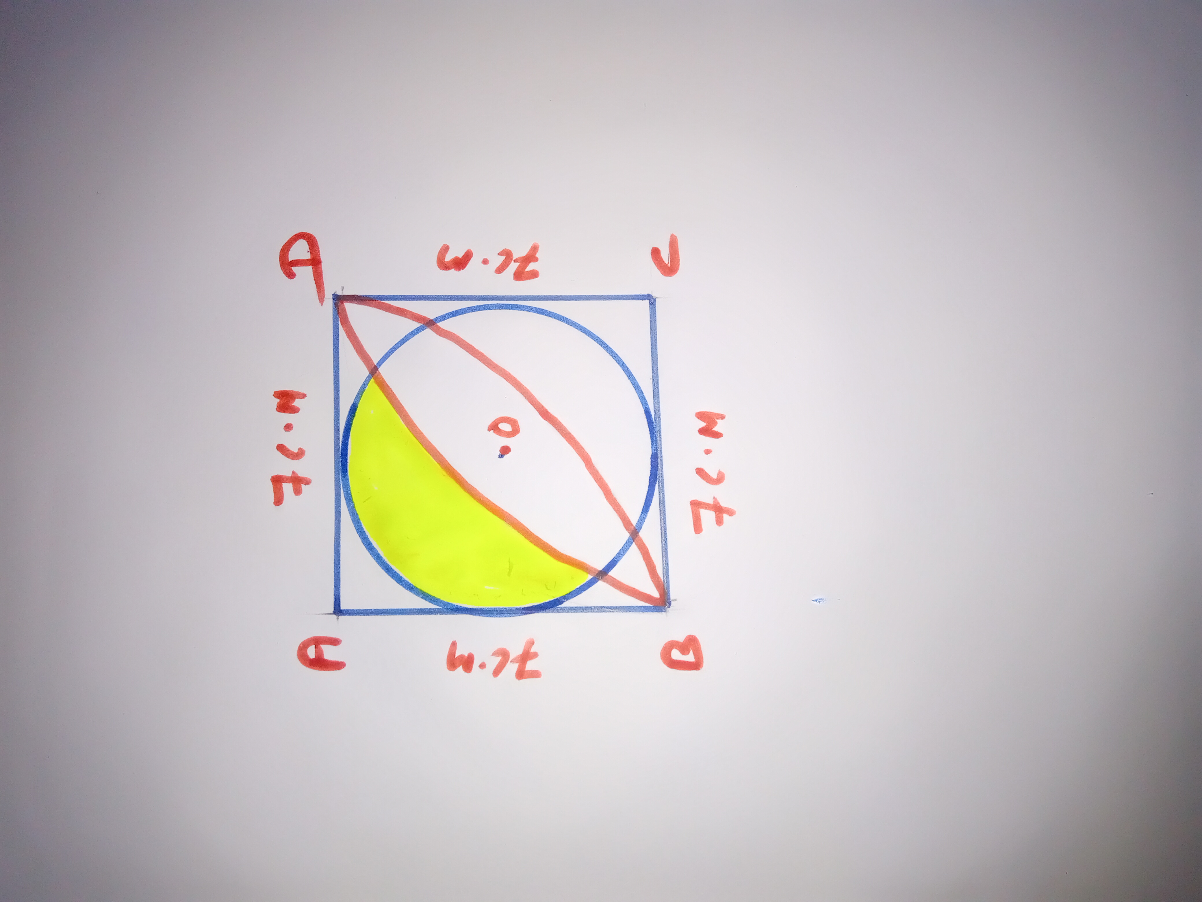 ABCD IS A SQUARE OF SIDE 7CMBCD and ABD are quadrant of a circle of R ...