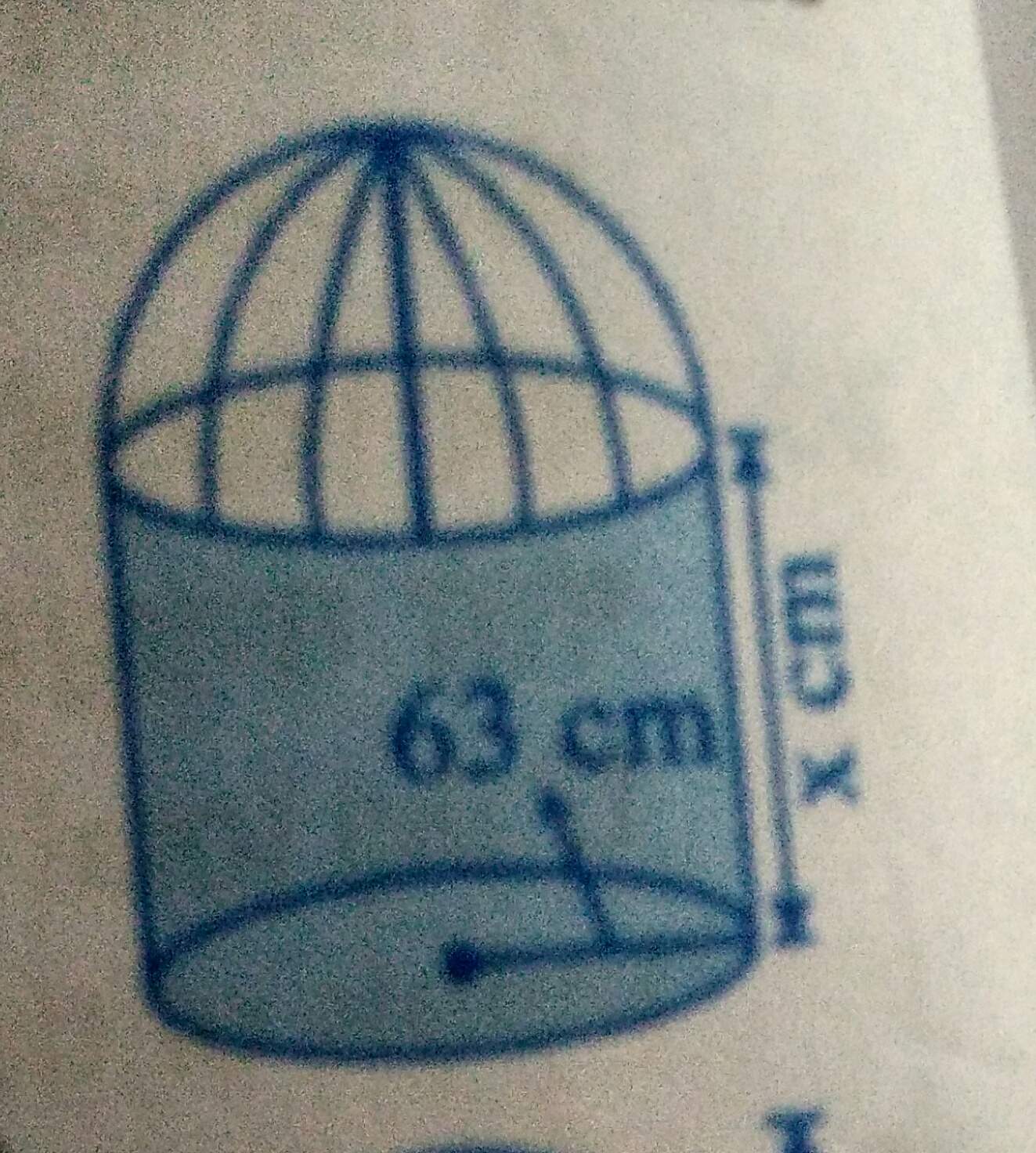 Total surface area of the water tank formed with the combination of c ...