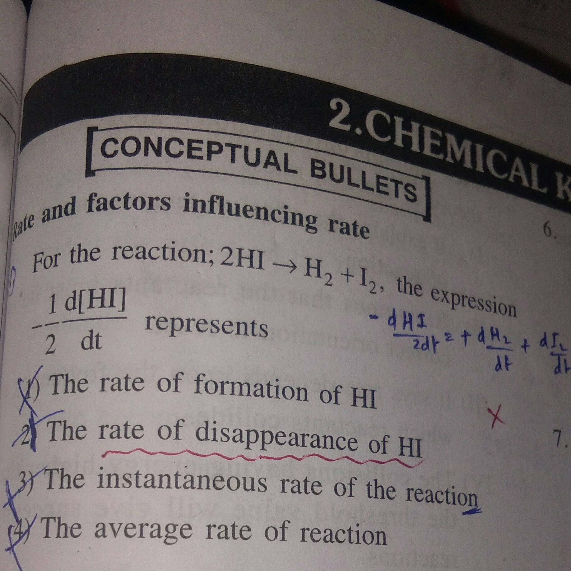 What is meant by instantaneous reaction .....and Why can't The answer ...